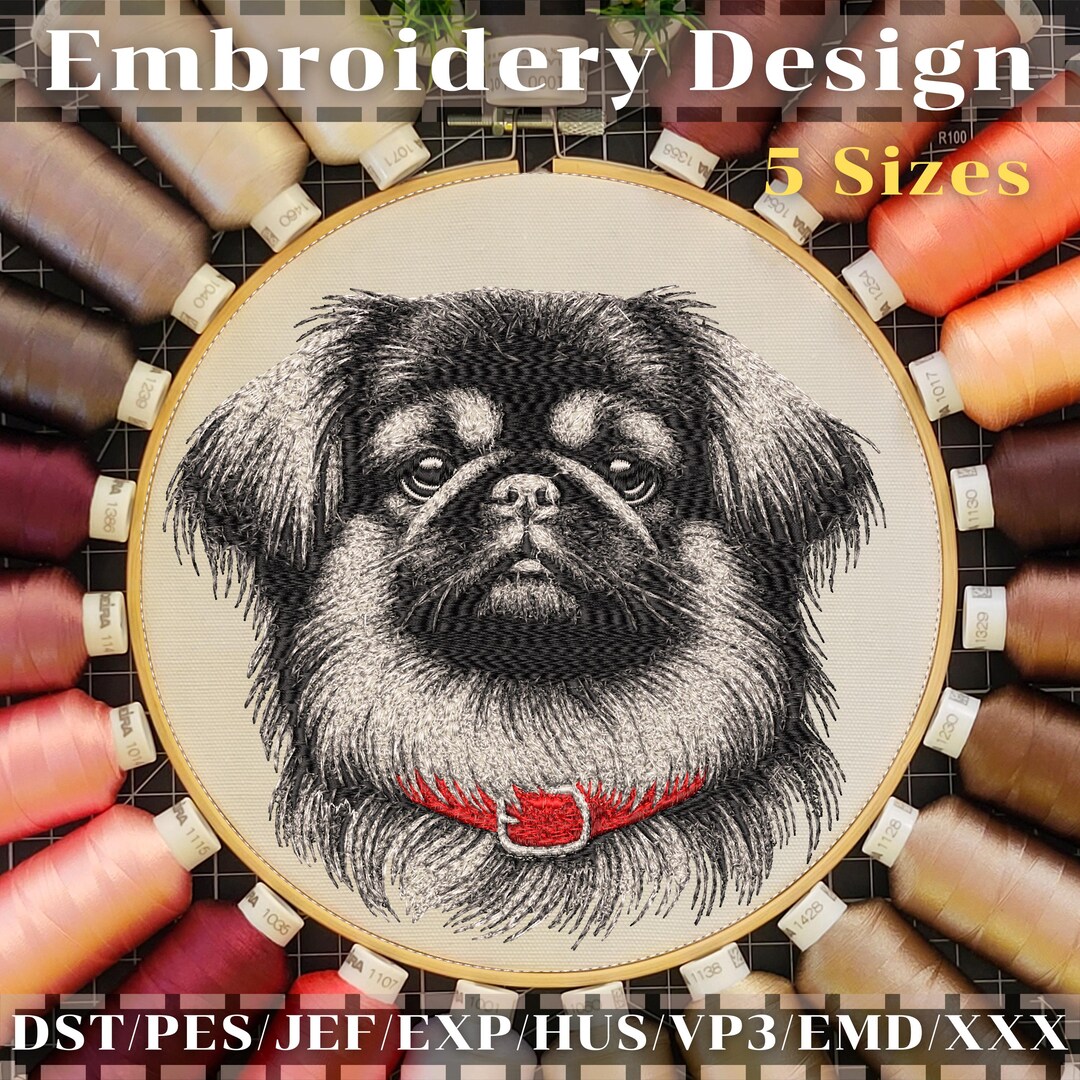 Pekingese Dog Machine Embroidery Design – Digital Dog Emb – Dog ...