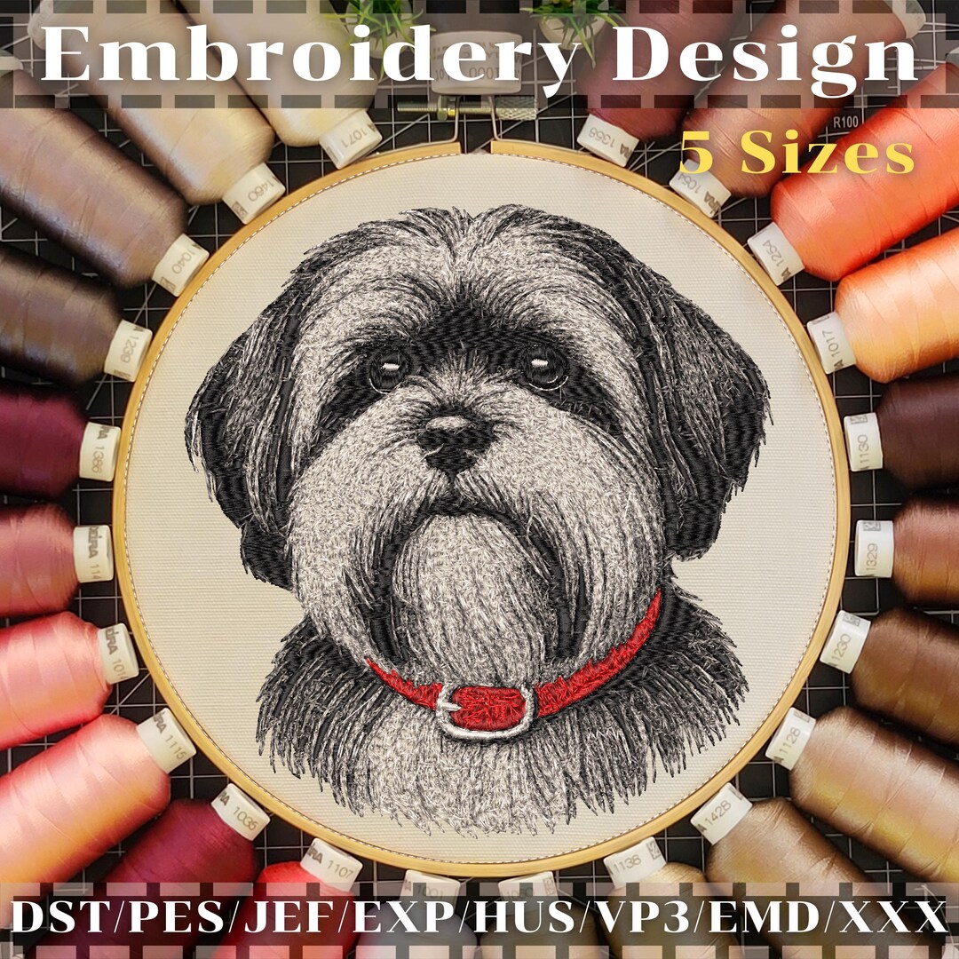 Lhasa Apso Dog Machine Embroidery Design – Digital Dog Emb – Dog ...