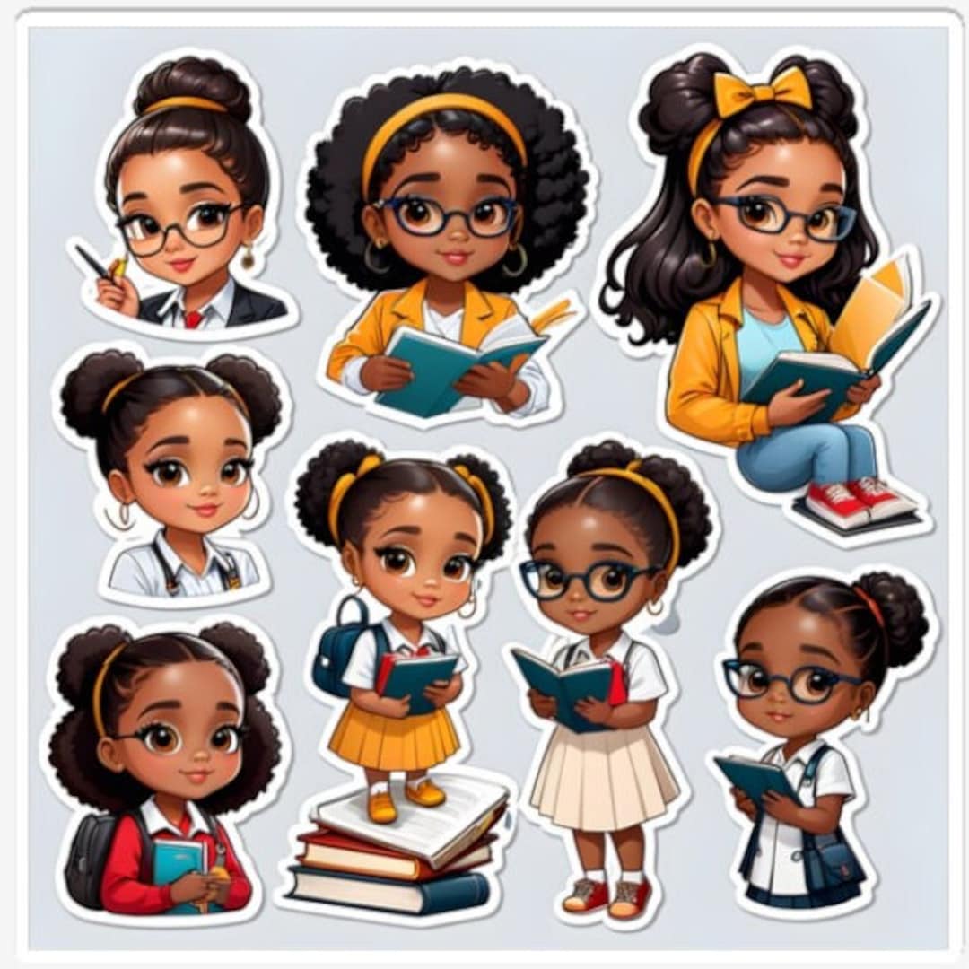 Cute School Girl Stickers - Etsy