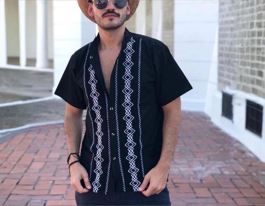 Mens Cotton Guayabera Shirt – Traditional Mexican Style, Embroidered - Etsy