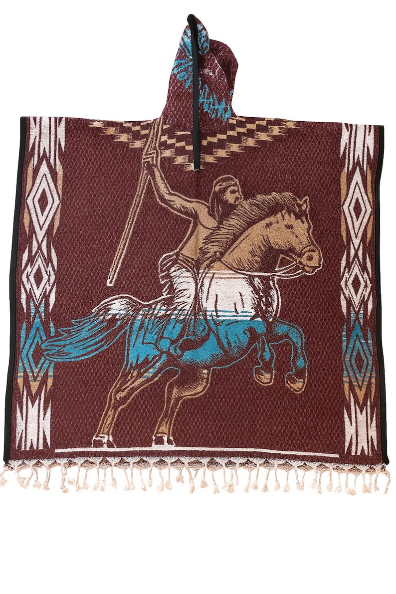 Novedades Cari Mexican Poncho Deer-venado– Handmade Sarape Poncho Adult ...