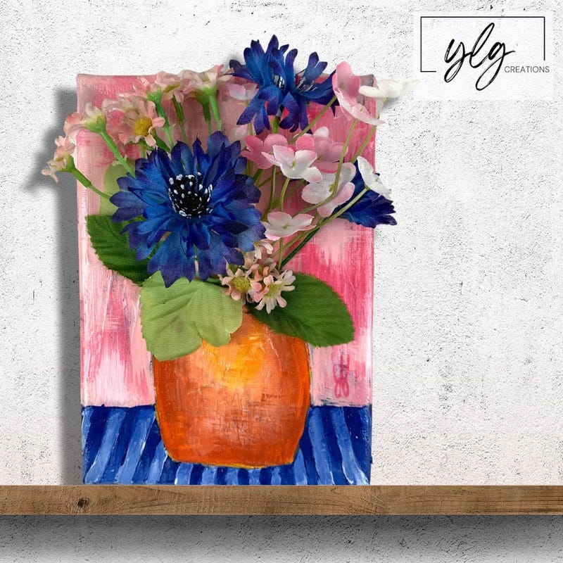 Flower Mixed Media - Etsy