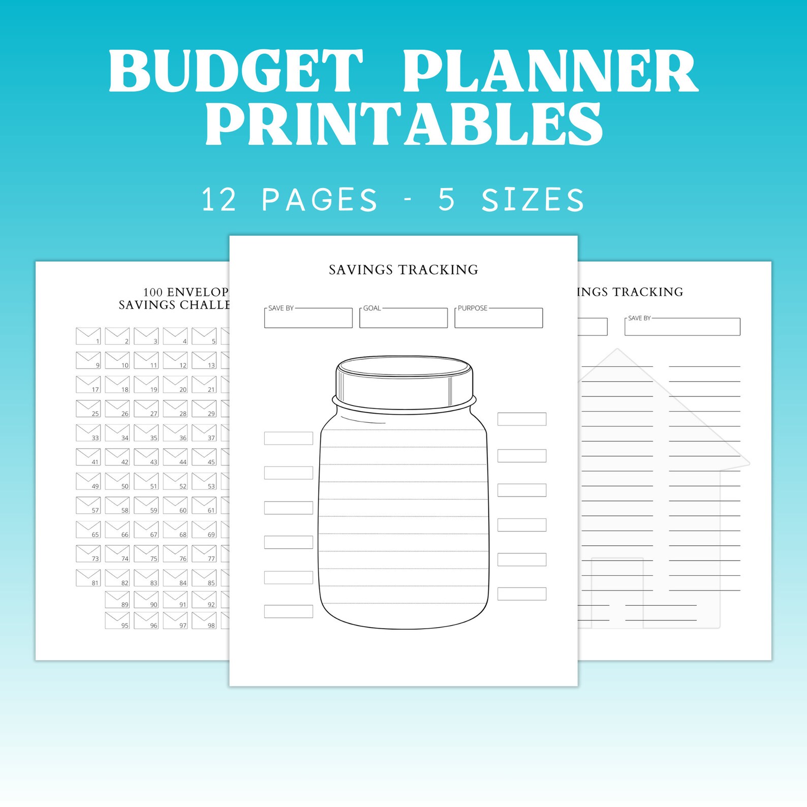 Budget Planner Printables, Savings Tracker Printable, Money Saving ...