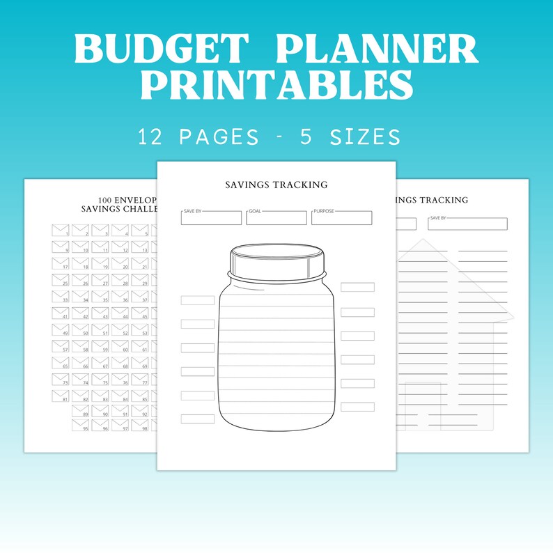 Budget Planner Printables, Savings Tracker Printable, Money Saving ...