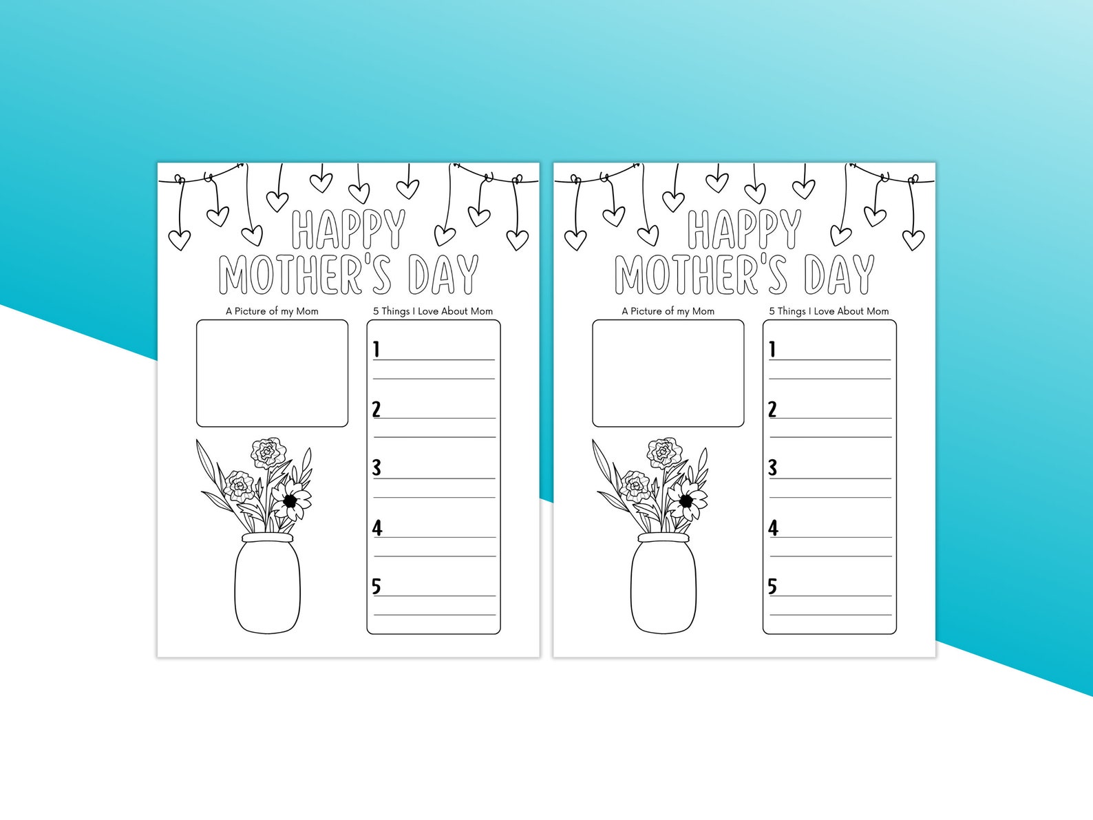 Mother's Day Coloring Sheet, Mother's Day Questionnaire, All About Mom ...