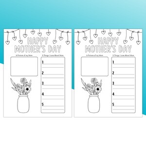 Mother's Day Coloring Sheet, Mother's Day Questionnaire, All About Mom ...