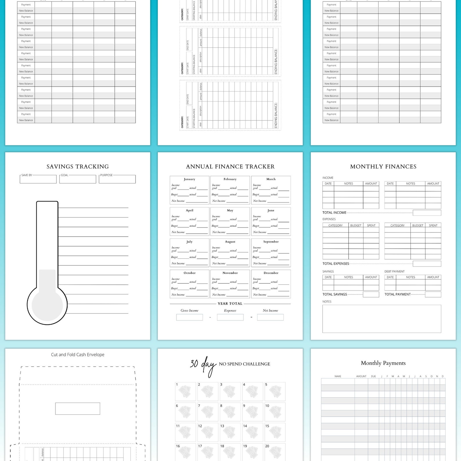 Budget Planner Printables, Savings Tracker Printable, Money Saving ...