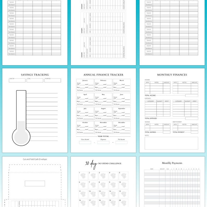 Budget Planner Printables: Savings & Expense Tracker (PDF) - Etsy