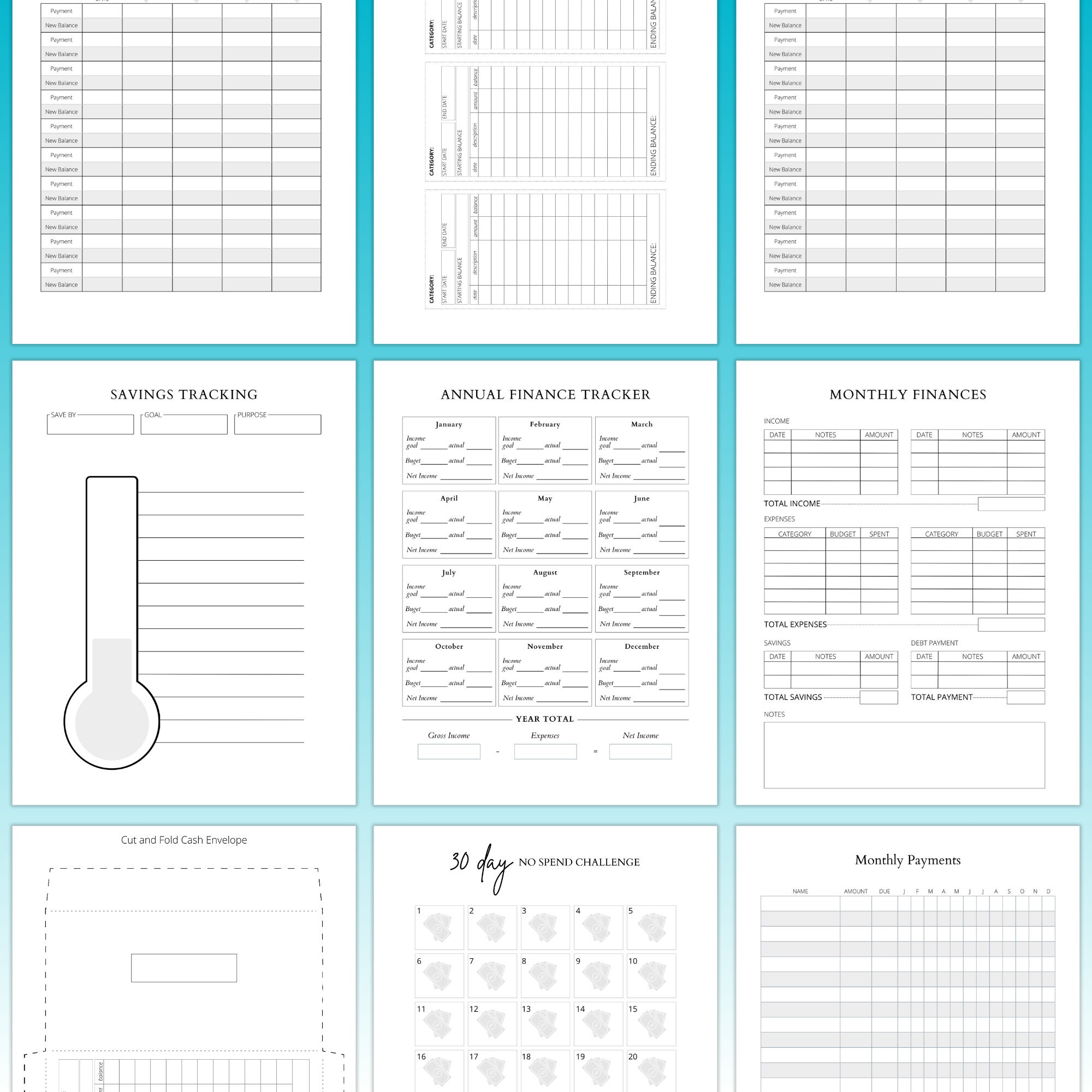 Budget Planner Printables, Savings Tracker Printable, Money Saving ...