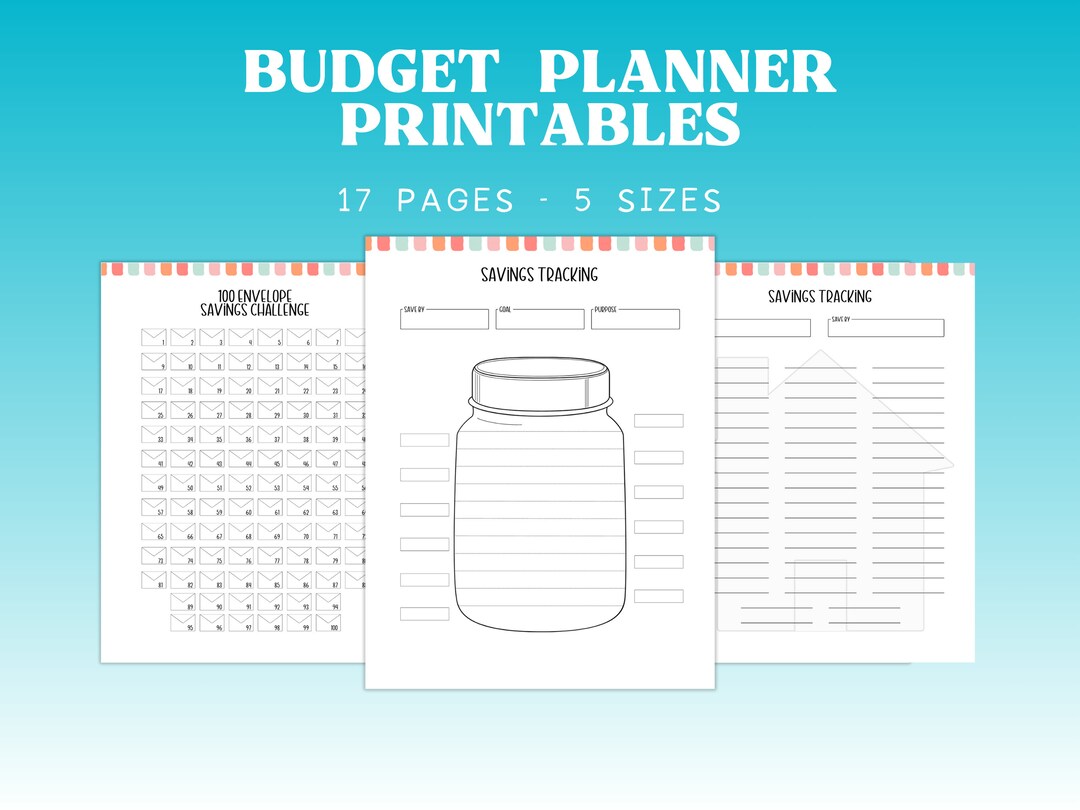 Budget Planner Printables: Savings Tracker, Expense Sheet (PDF) - Etsy