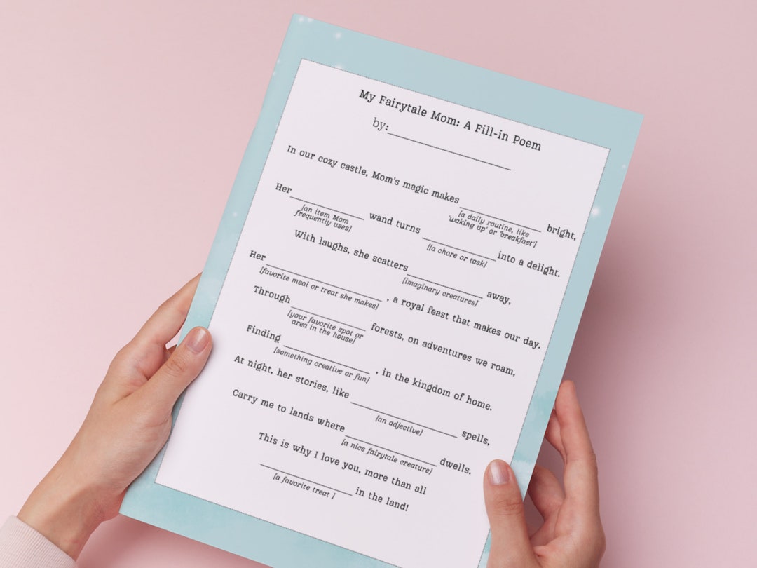 Why I Love Mom, Mother's Day Poem, Mother's Day Madlib, Printable ...