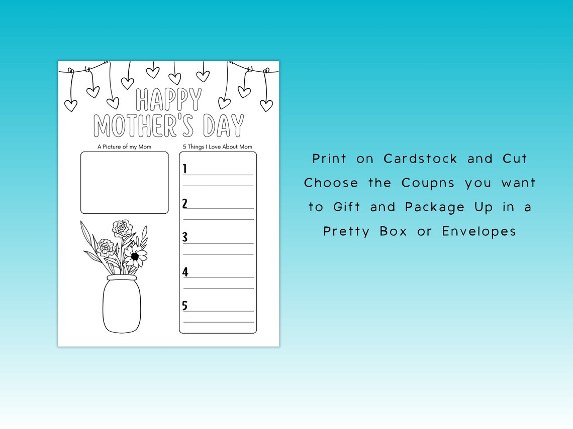 Mother's Day Coloring Sheet, Mother's Day Questionnaire, All About Mom ...