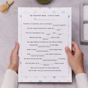 Mother's Day Madlib, Mother's Day Poem, Why I Love Mom, Printable ...