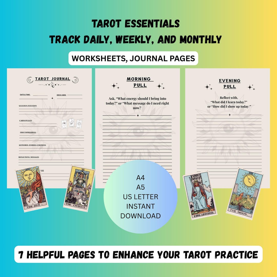 Tarot Journal Printable | Daily Tarot Journal Workbook | Tarot Journal ...
