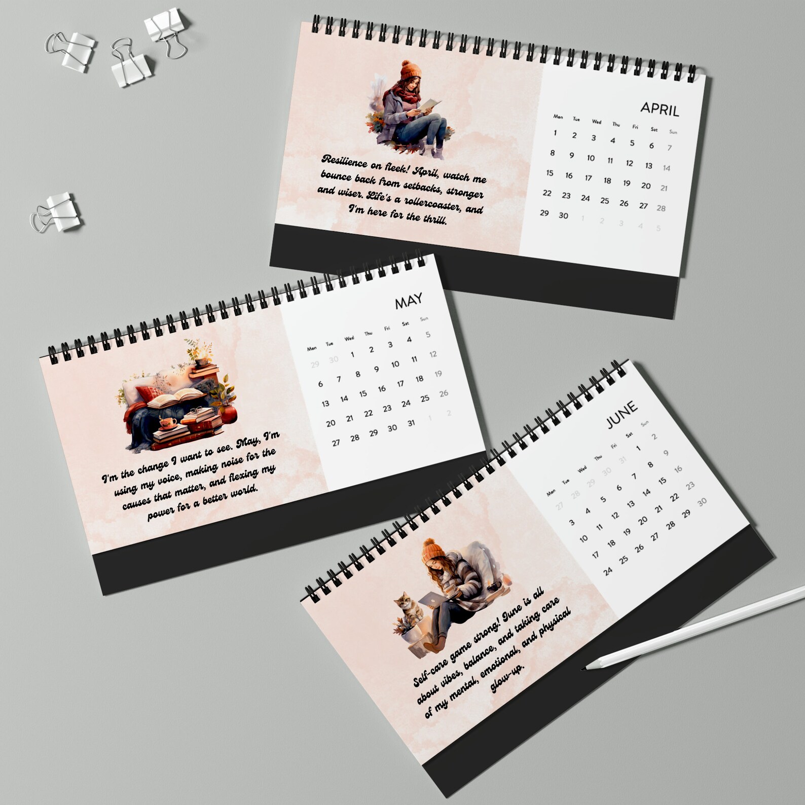 2024 Positive Affirmation Desk Calendar, Words of Affirmation Calendar ...