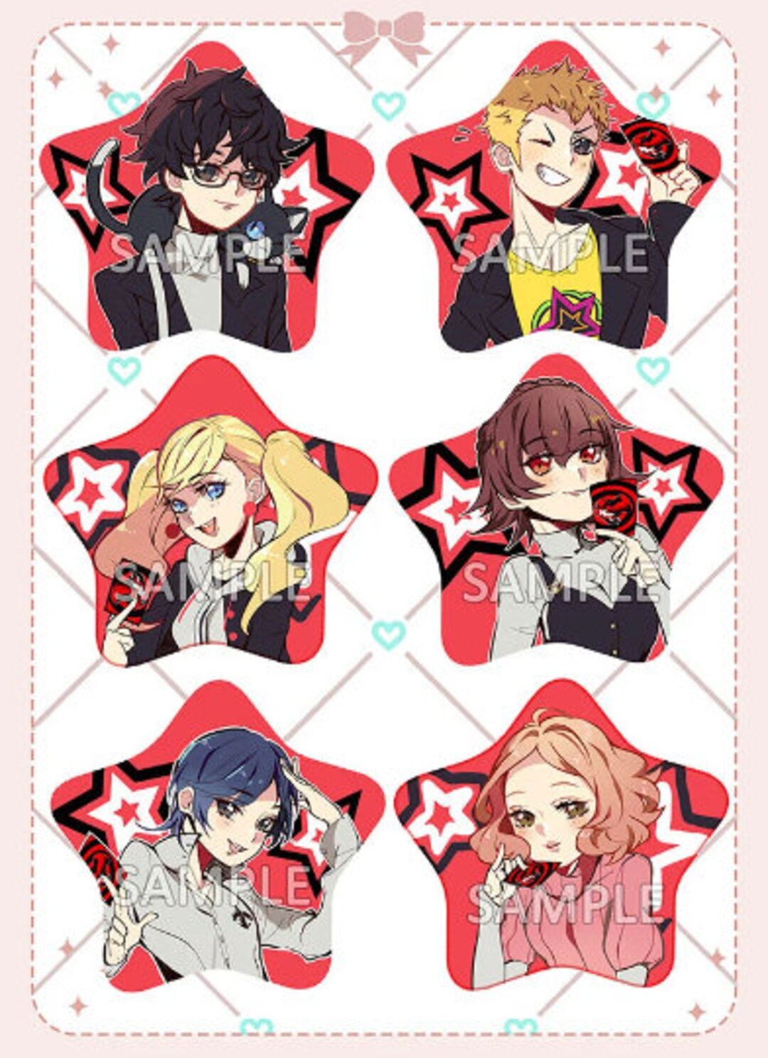 Persona 5 Star Buttons - Etsy