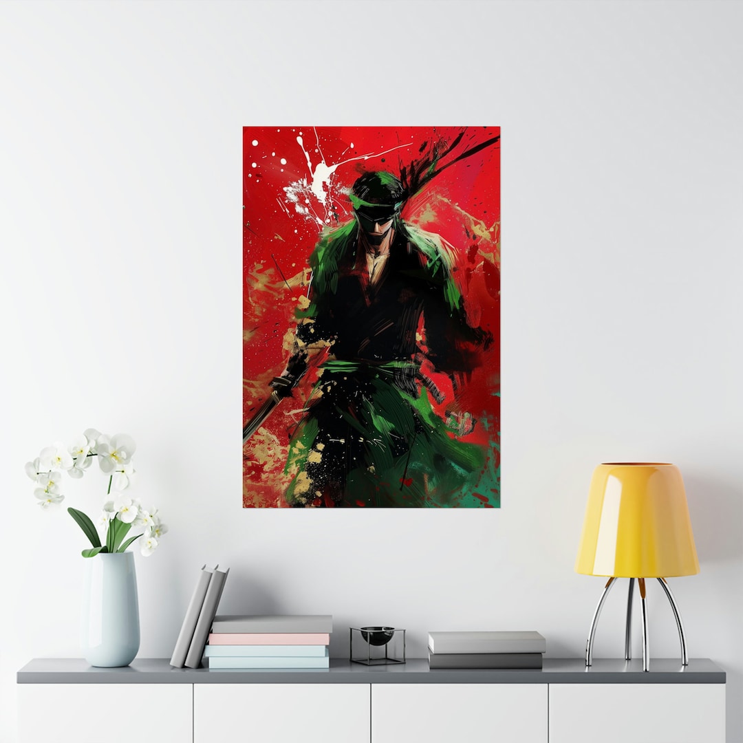 One Piece Poster Wall Art Roronoa Zoro Fan Art Prints Anime Wall Decor ...