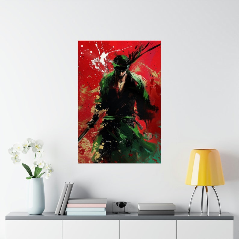 One Piece Poster Wall Art Roronoa Zoro Fan Art Prints Anime Wall Decor ...