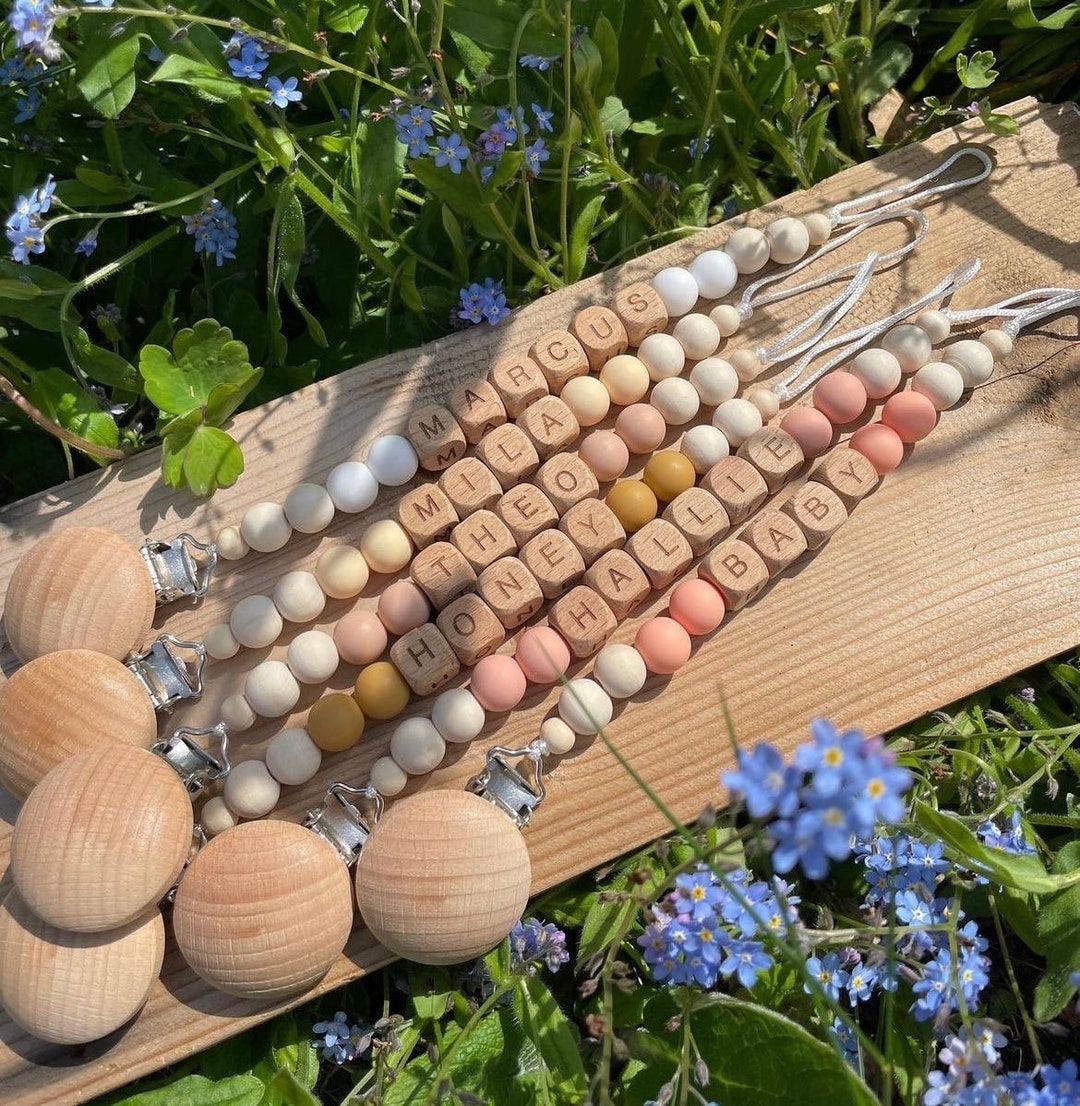 Personalised Dummy Clip | Pacifier Clip | Baby Newborn Gift | Girl Boy ...