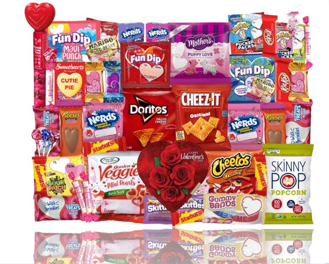 Papas Pantry 52 Variety Pack Valentines Snack Box Treats for Child and ...