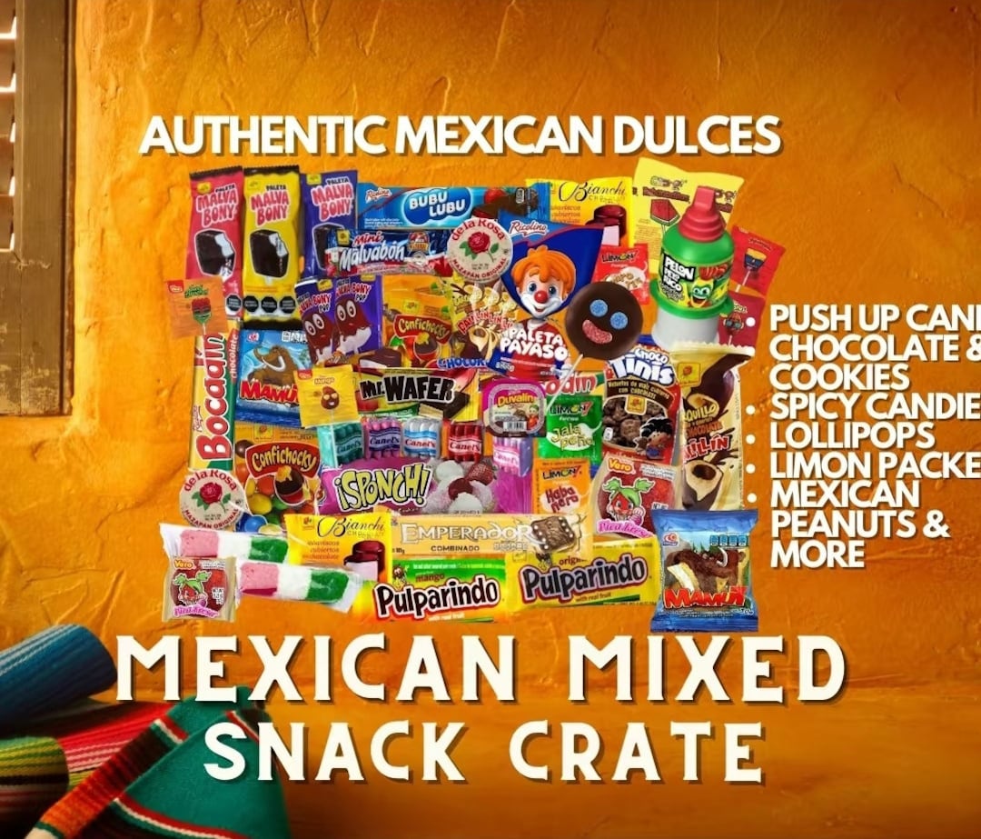 Authentic Mexican Snack Box, Sweet and Spicy, Pushup Candy, Cookies ...