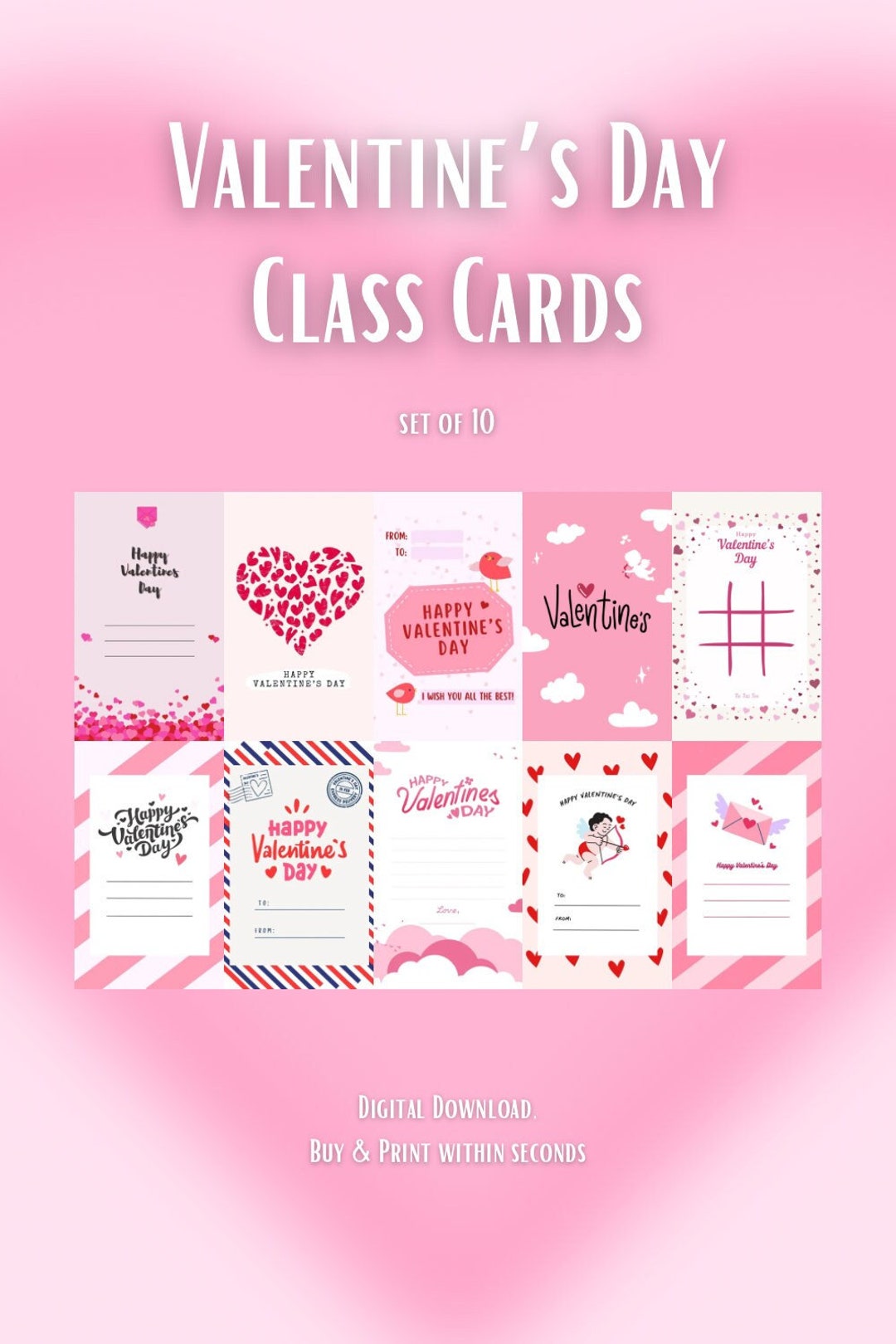 Valentine’s Day Classroom Cards - Etsy