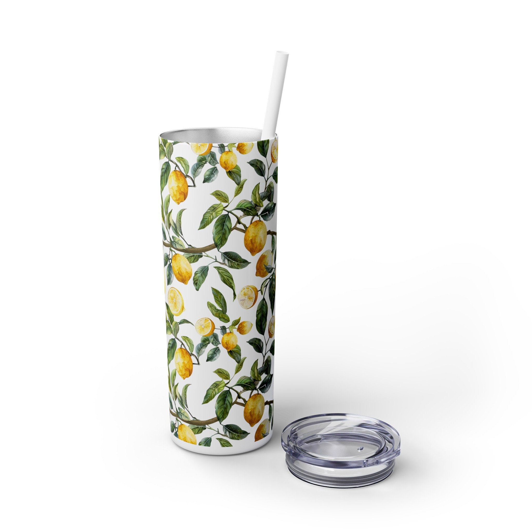 Lemon Tumbler Summer Lemon Tree Skinny Tumbler Gift for Friend Lemon ...