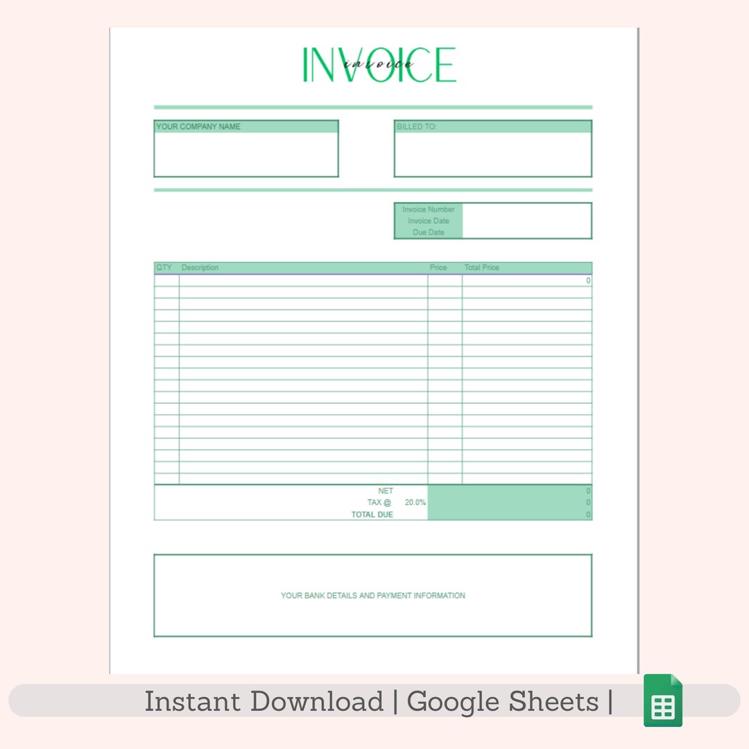 Sleek and Simple Green Invoice Template: Perfect for Small Businesses ...