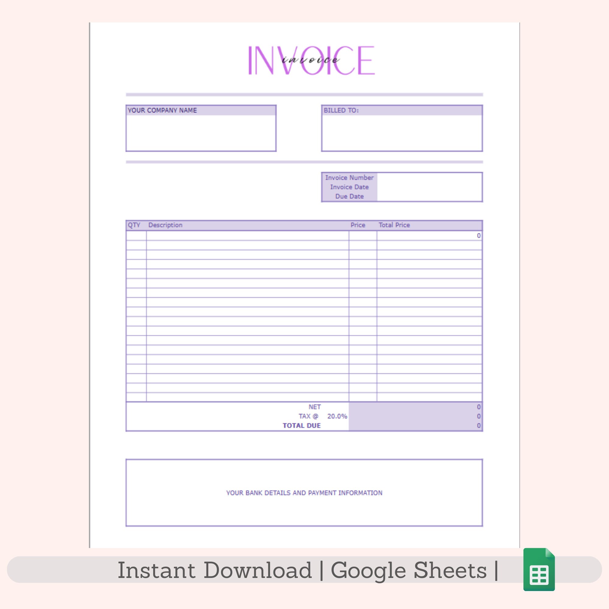 Sleek and Simple Purple Invoice Template: Perfect for Small Businesses ...