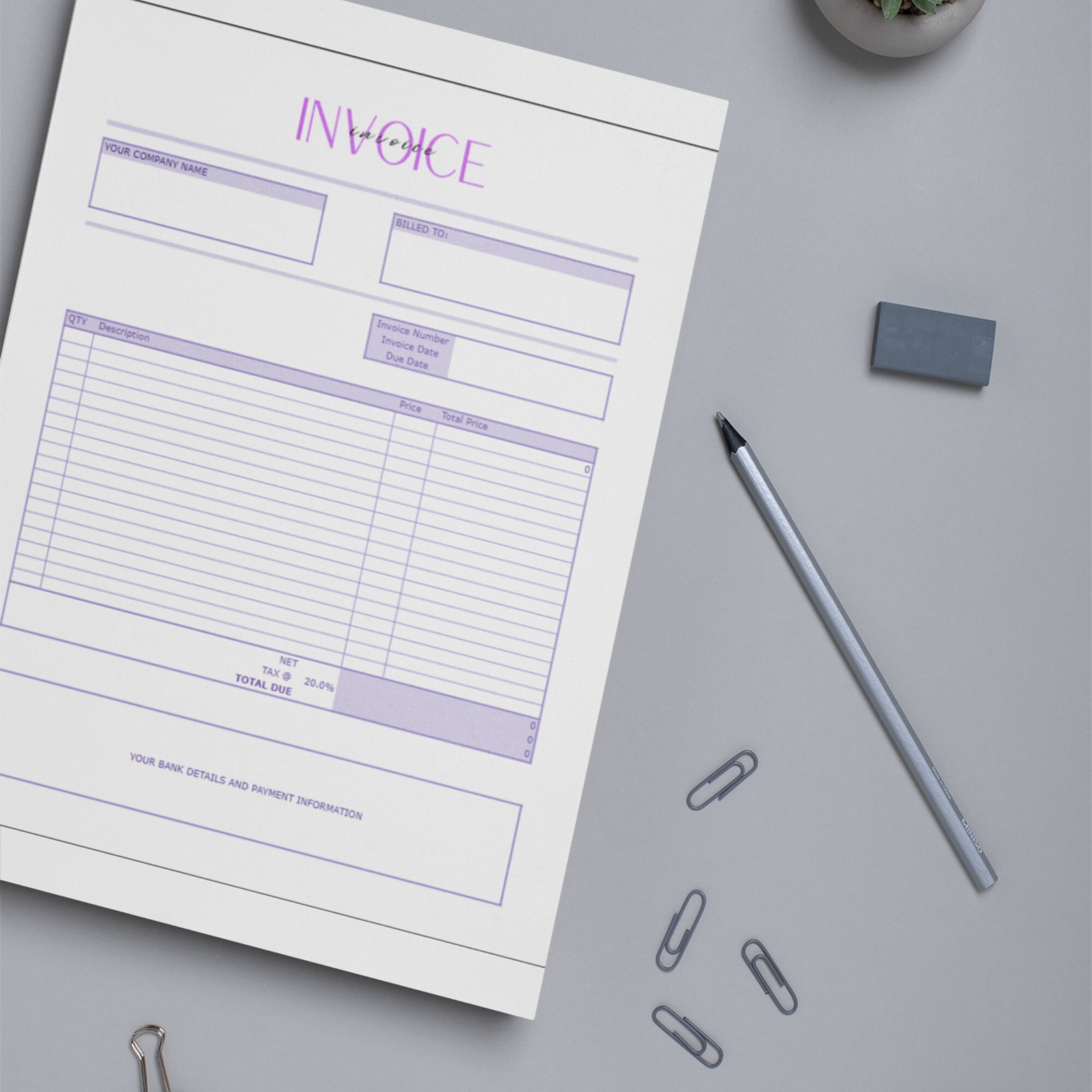 Sleek and Simple Purple Invoice Template: Perfect for Small Businesses ...