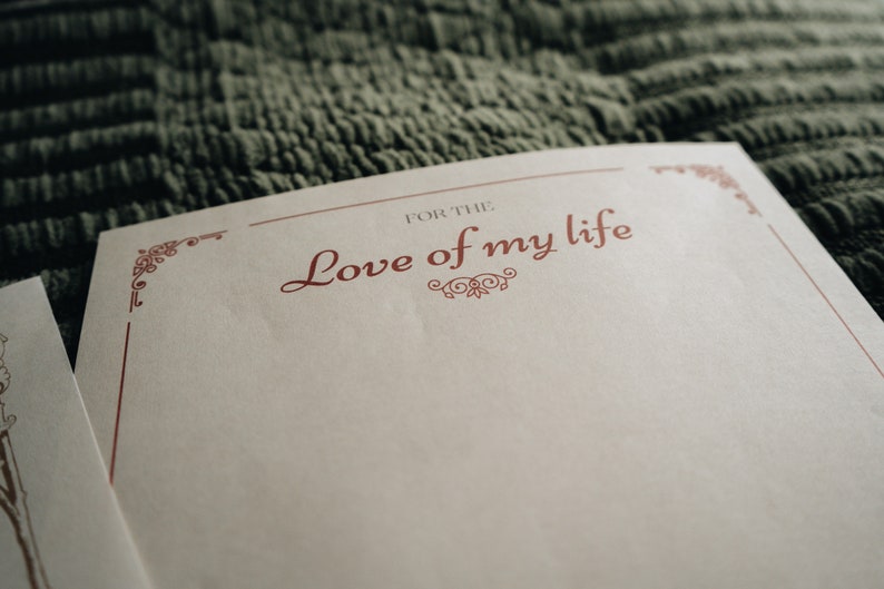 Love Letter, Love Writing Paper, Printable Stationery Paper, Valentine ...