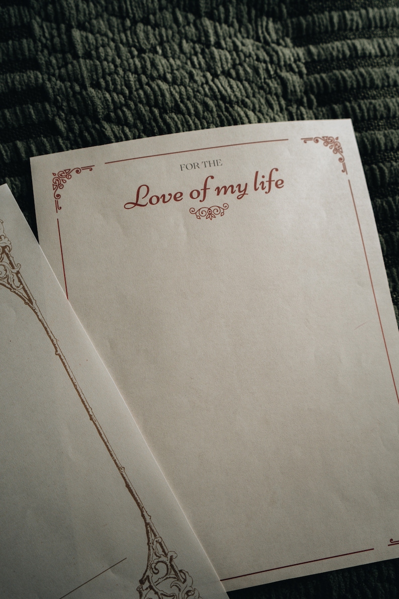 Love Letter, Love Writing Paper, Printable Stationery Paper, Valentine ...