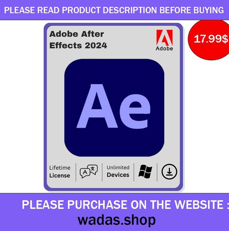 Adobe After Effects 2024 Ready to Use Lifetime License Windows - Etsy