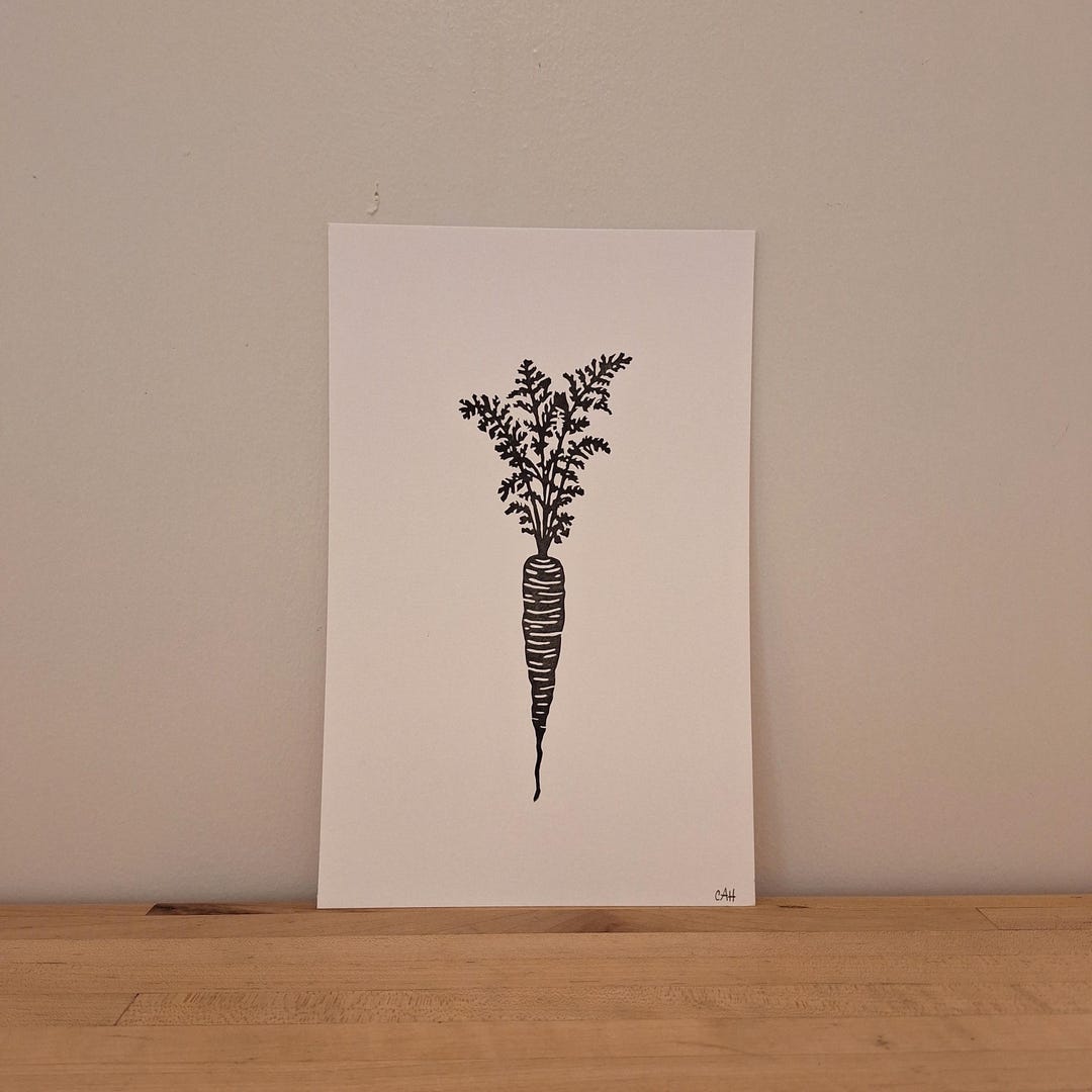 Carrot Block Print - Etsy