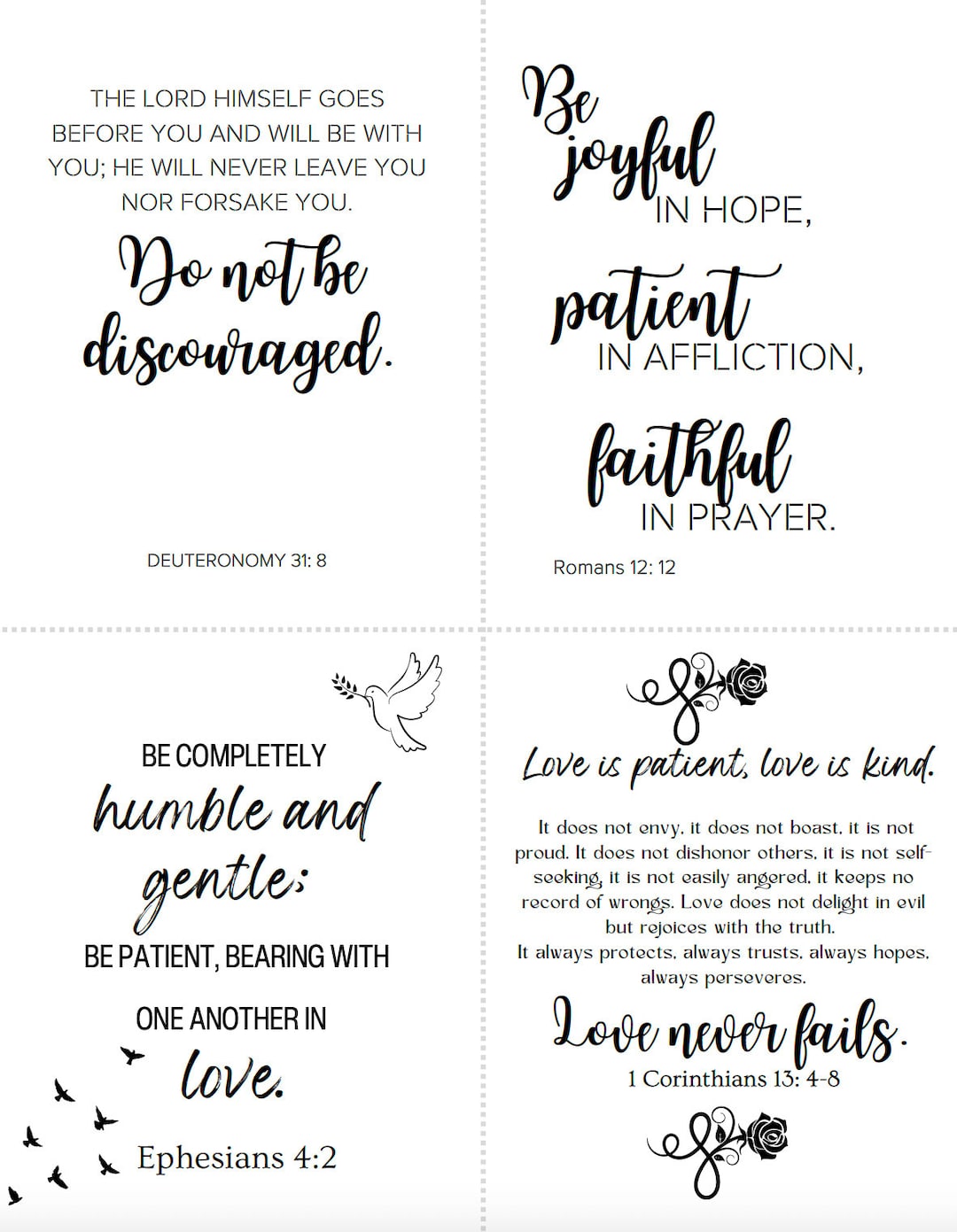 Set of 24 Scripture Cards/bible Verses/motivational Cards/ Prayer Board ...