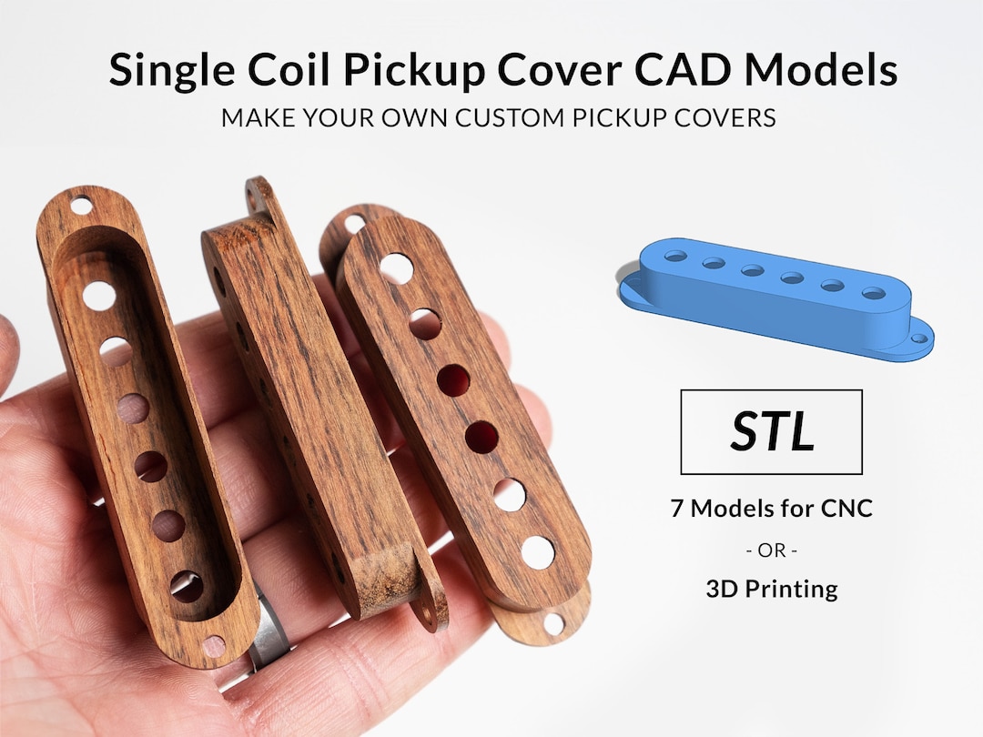 Strat Style Single Coil Pickup Cover CAD Models for CNC or 3D Printer ...