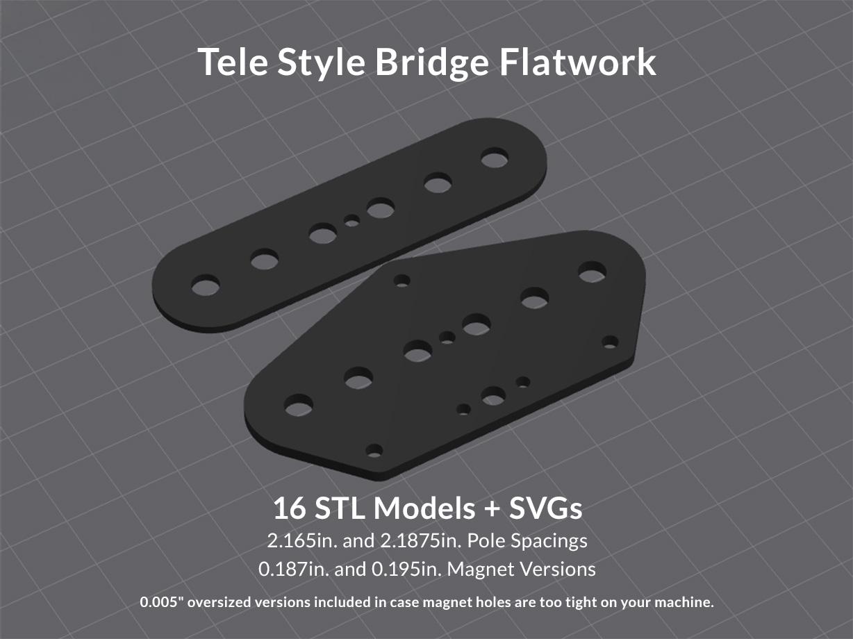 Tele Style Single Coil Pickup Flatwork CAD Models for 3D Printer, CNC ...
