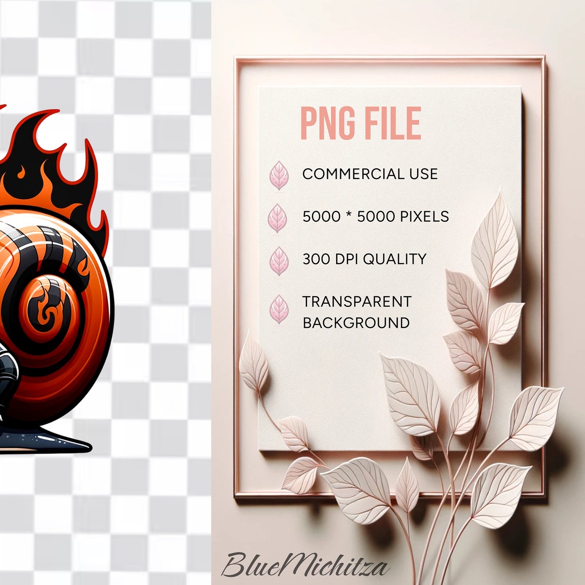 Punk Rock Snail PNG for Sublimation, DTG, DTF, T-shirts, Mugs, Fiery ...