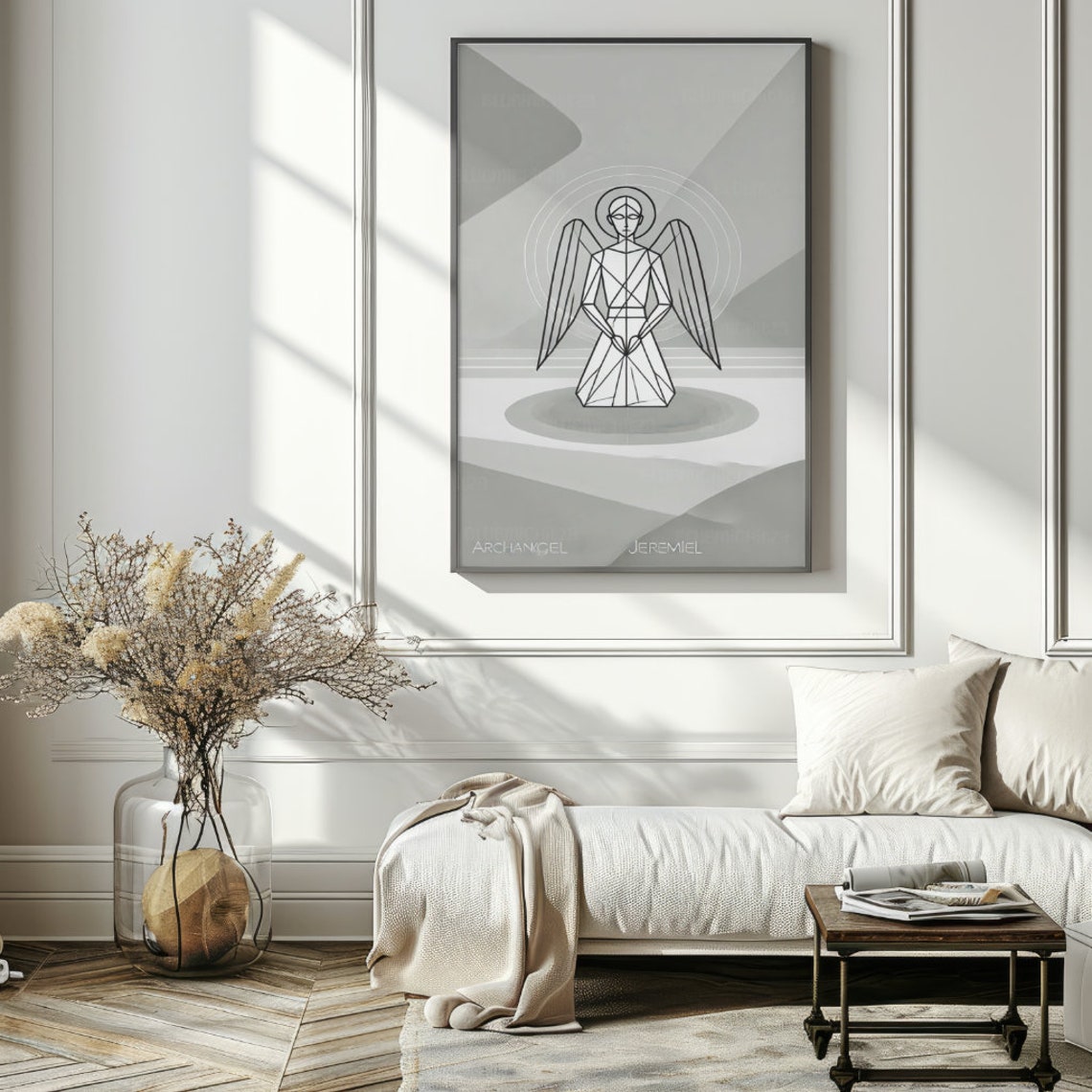Archangel Jeremiel Art Print Geometric Angel Wall Decor, Spiritual ...