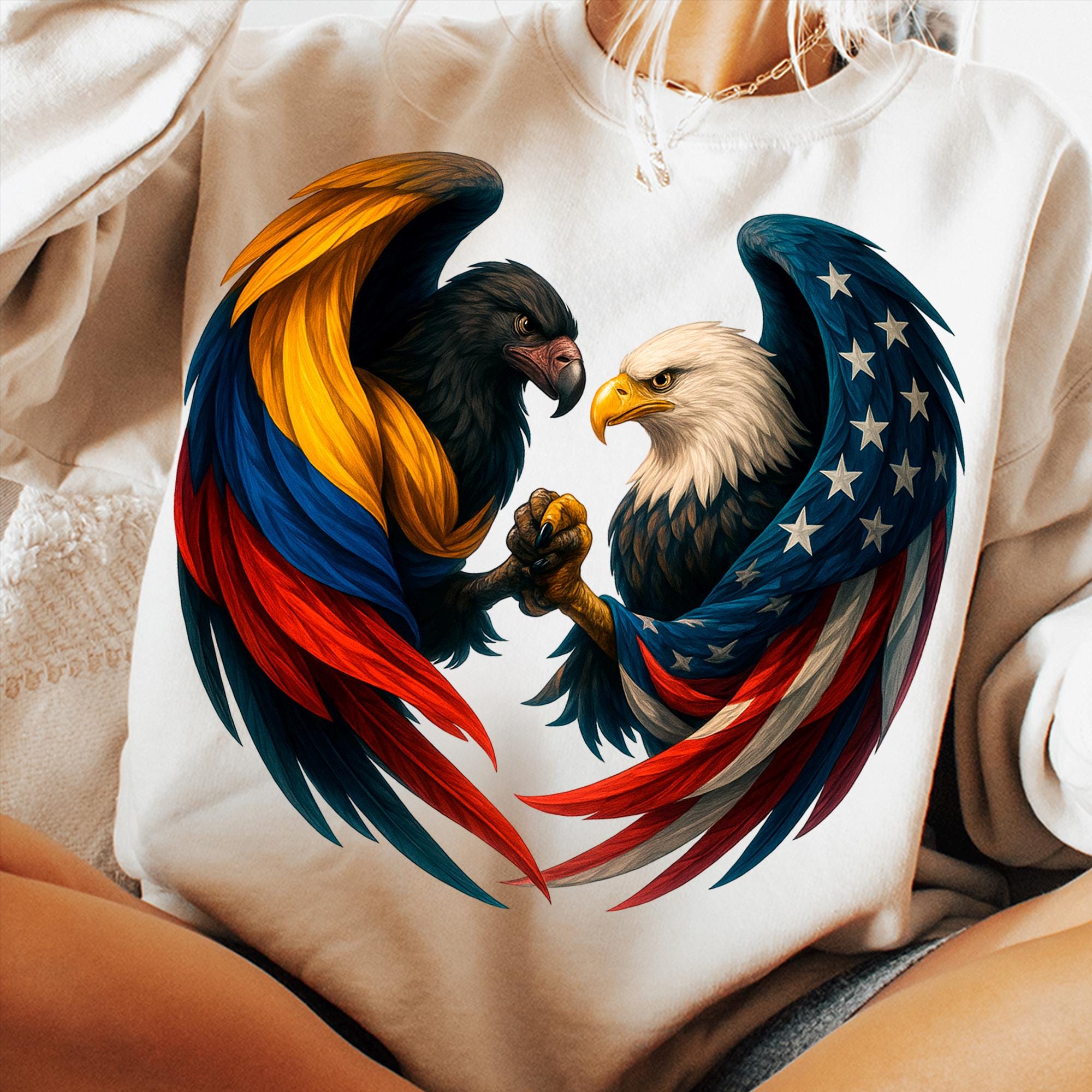 Colombia USA Eagles Flags Colombianamerican Patriotic Png Colombia ...
