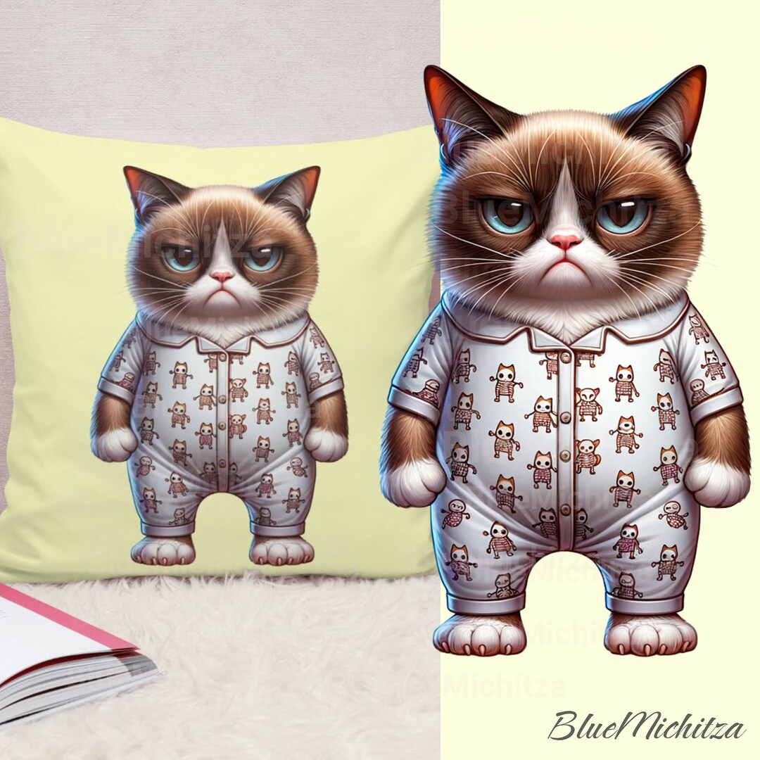 Cute Mad Cat Clipart PNG Sublimation, T-shirt Designs, High-quality ...