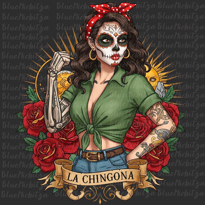 La Chingona PNG La Catrina Sugar Skull Clipart Catrina Png Day of the ...