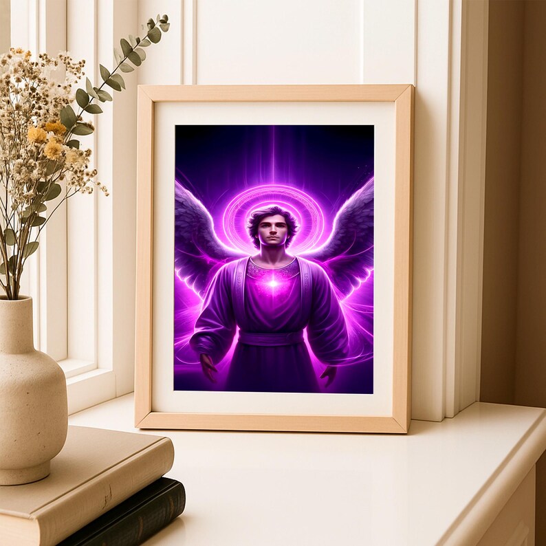 Archangel Zadkiel Art Divine Radiance Angel Prints Spiritual Decor ...