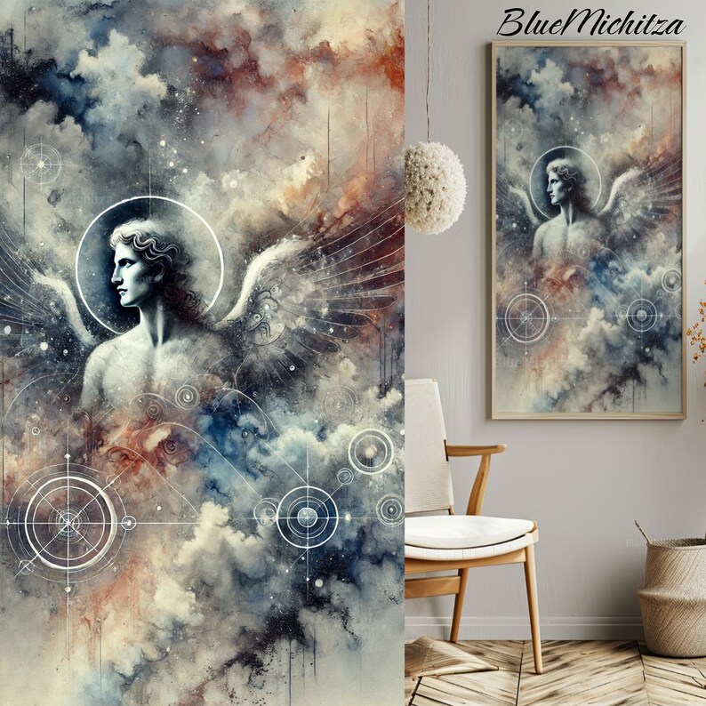 Archangel Jeremiel Art Print Mystical Celestial Guardian Angel, Divine ...