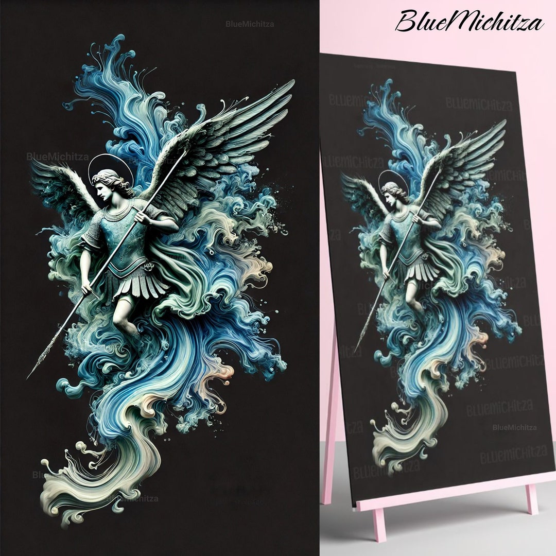 Archangel Michael, Divine Protector, Celestial Warrior Digital Print ...