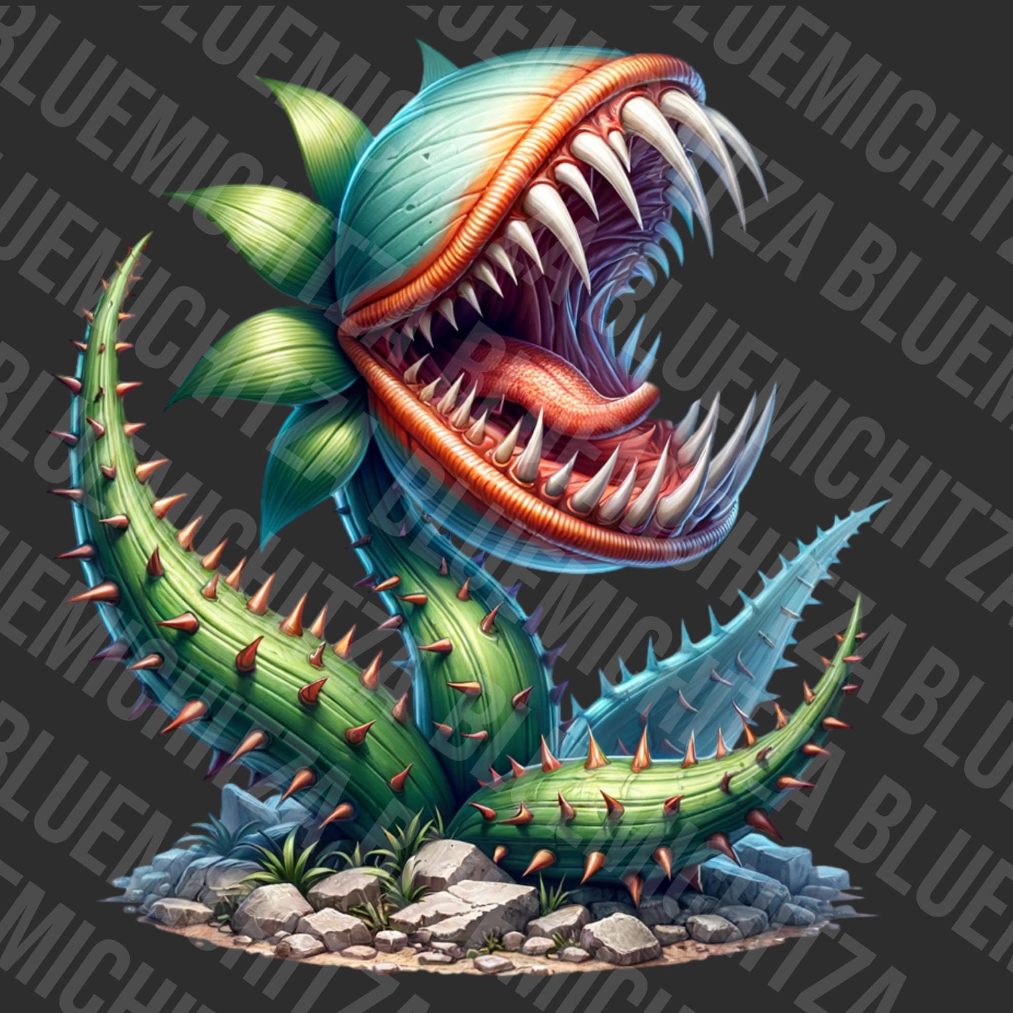 Carnivorous Plant Art PNG for Sublimate, DTG, for T-shirts, Mugs ...