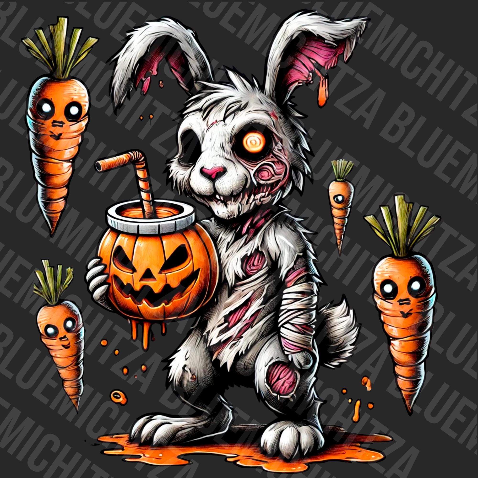 Halloween Coffee Png, Horror Character, Creepy Zombie Rabbit, Spooky ...