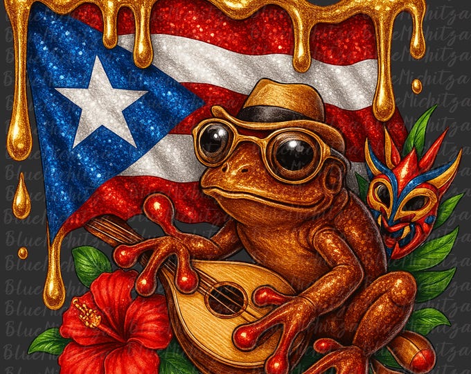 Coqui Frog Gold Glitter PNG Tree Frog Puerto Rico Frog Boricua Frog ...