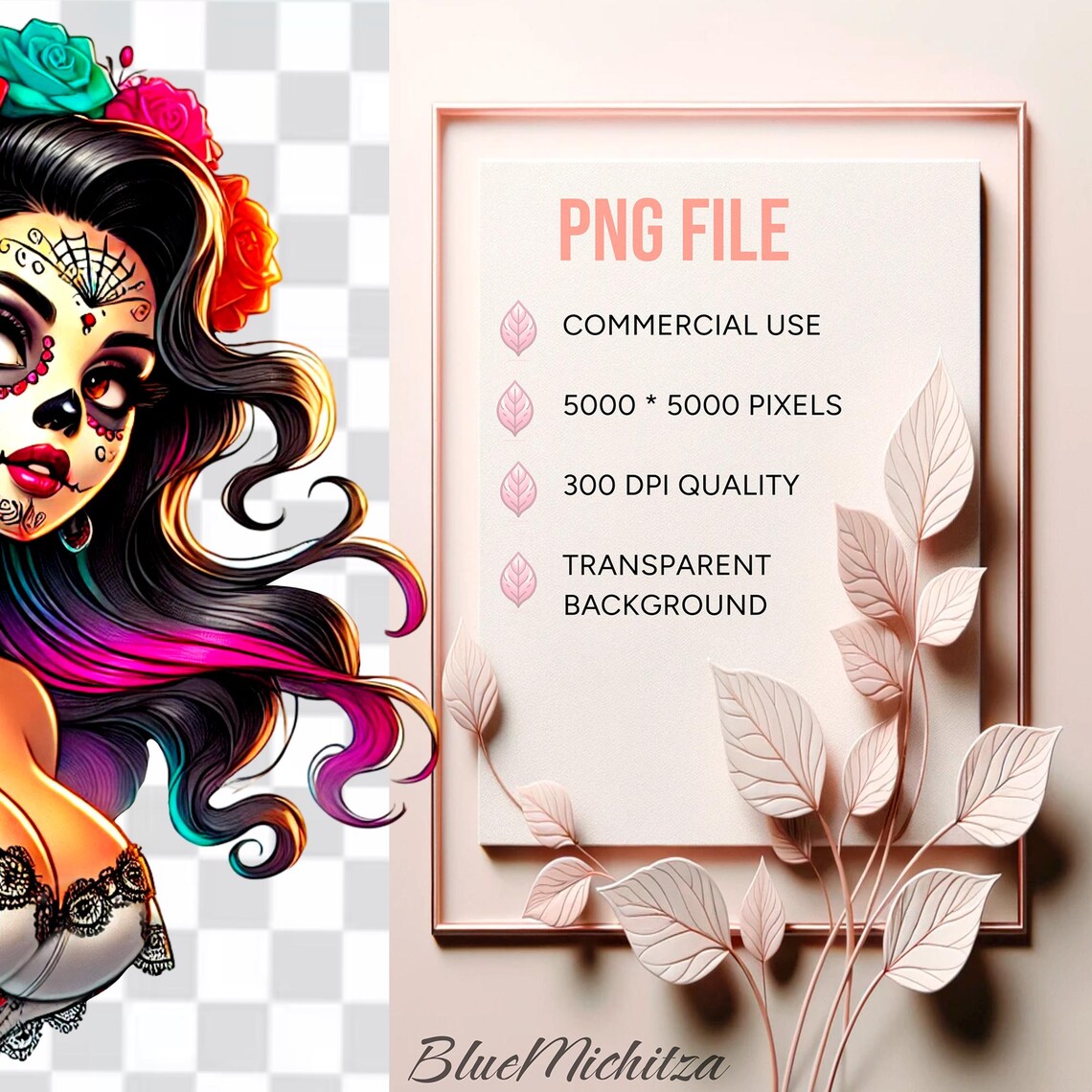 La Catrina Girl, Catrina Sublimation, Catrina Clipart, Mexican Chibi ...