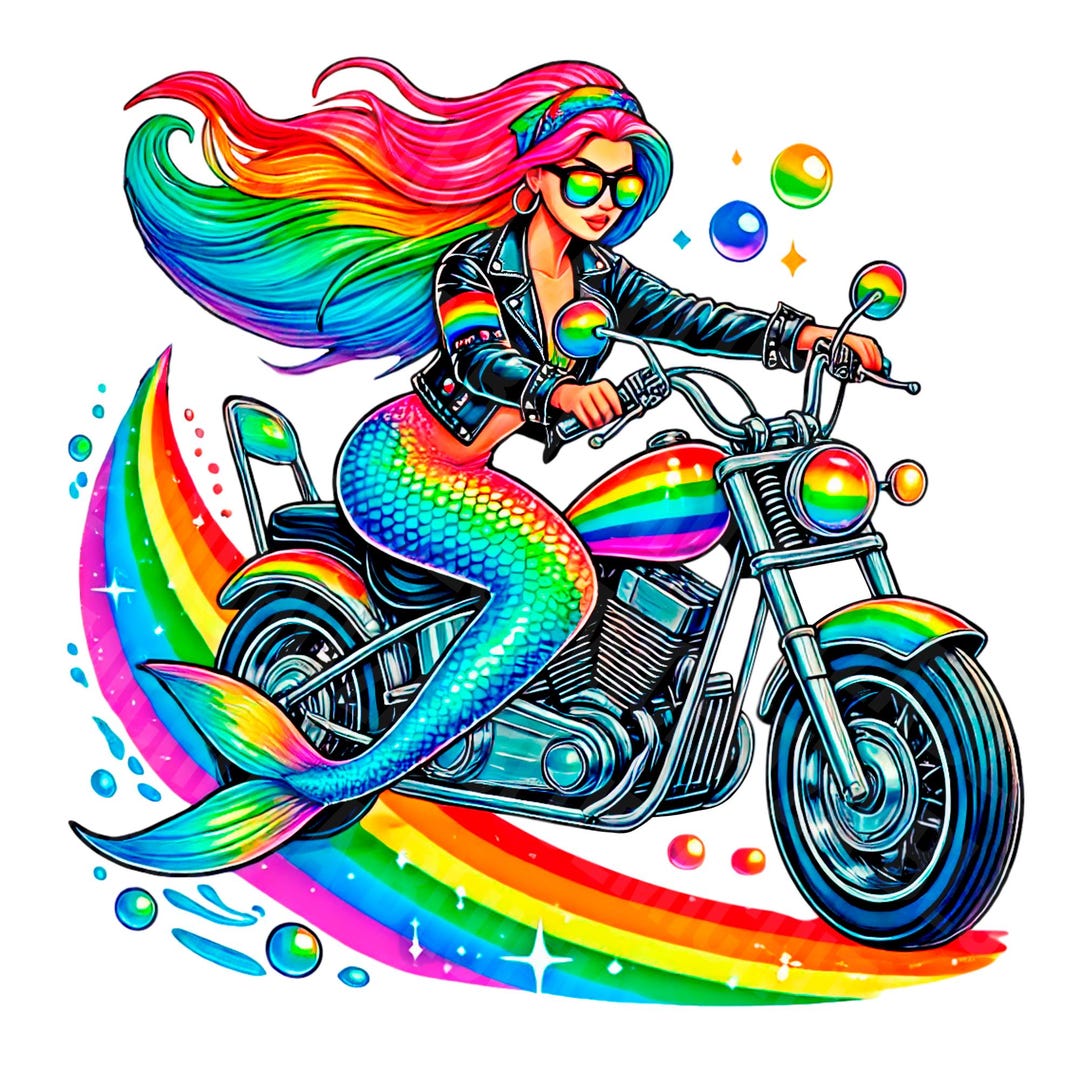 Mermaid Biker Png, Siren Biker Png, Mermaid Tshirt Design, Siren Tshirt ...